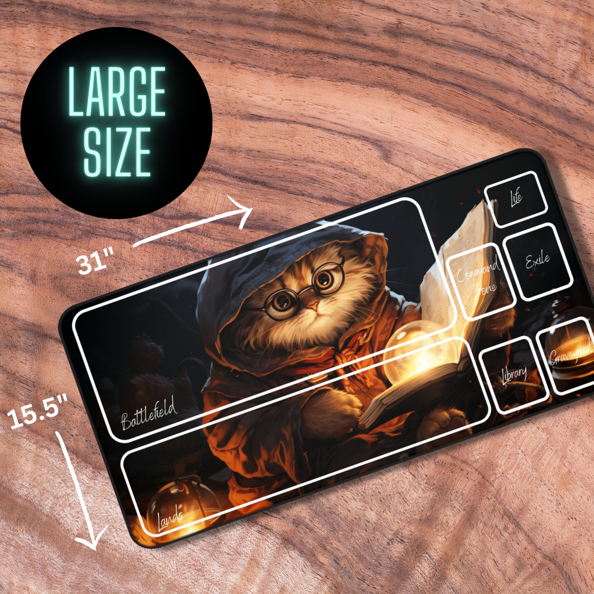 MTG Playmat Cat MTG Playmat With Zones Neoprene Gaming Mat - Etsy UK