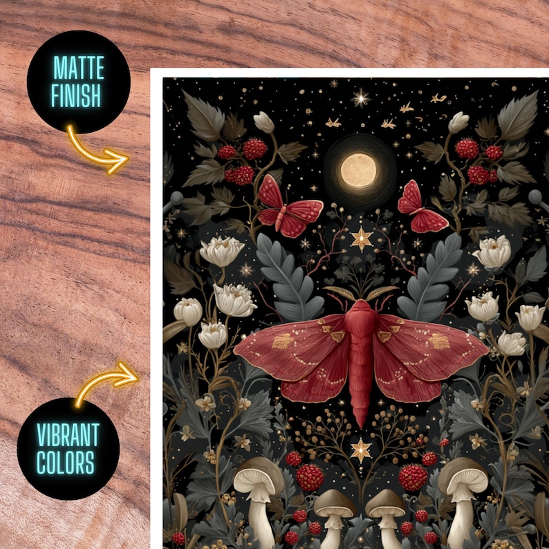 MTG Sleeves 100 , TCG Card Sleeve Protector, Mystical Moth Themed ...