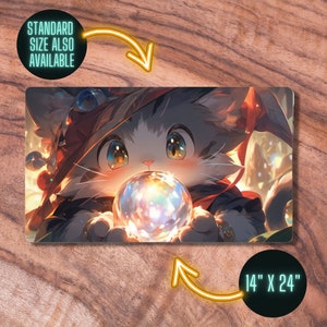 MTG Playmat, Anime Cat Themed MTG Playmat With Zones, Trading Card Game ...