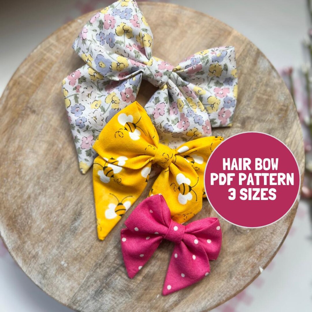 Hair Bow Sewing Pattern: 3 Sizes, DIY Baby Toddler Bows (PDF Pattern ...