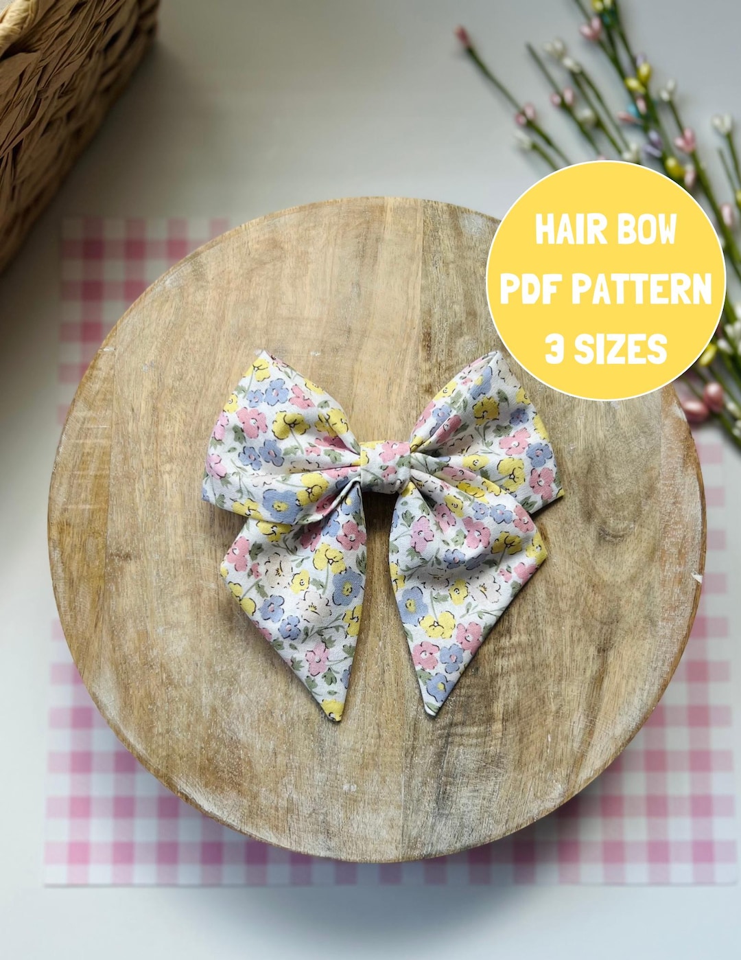 Hair Bow Sewing Pattern: 3 Sizes, DIY Baby Toddler Bows (PDF Pattern ...