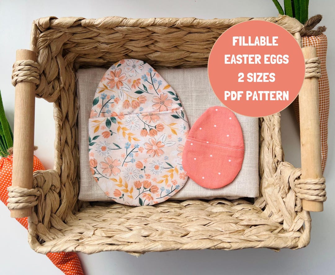 PDF Pattern Fillable Easter Eggs, 2 Sizes Pdf Pattern, Fabric Easter ...