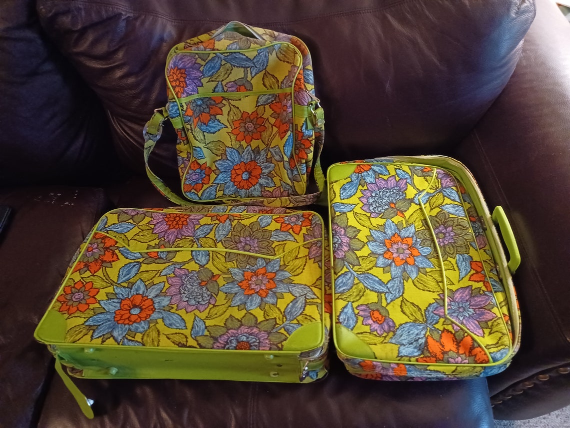 Vintage Montgomery Ward Stratolite Luggage Set - Etsy