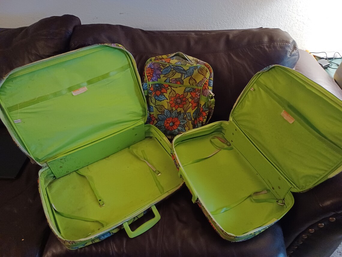 Vintage Montgomery Ward Stratolite Luggage Set - Etsy
