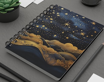 Whimsical Art Deco Night Sky Journal Gift for Her Hard Cover Dream ...