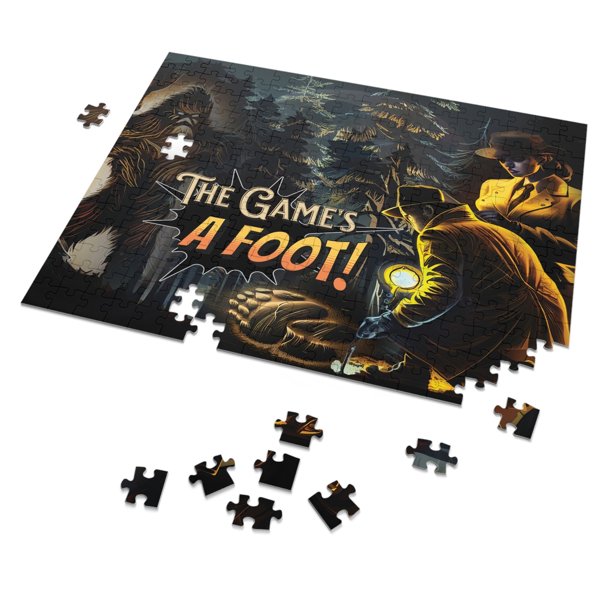 Bigfoot Hunters Comic Jigsaw Puzzle Funny Sasquatch Puzzle Cryptid Fans ...