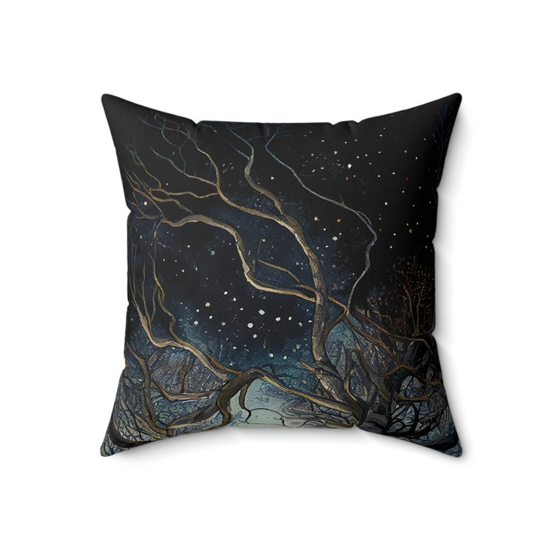 Dark Forest Night Sky Pillow Woodlands Tree Sky View Pillow - Etsy