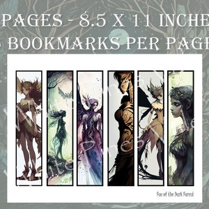 Printable Bookmarks Dark Enchanted Forest Fae Digital Download ...