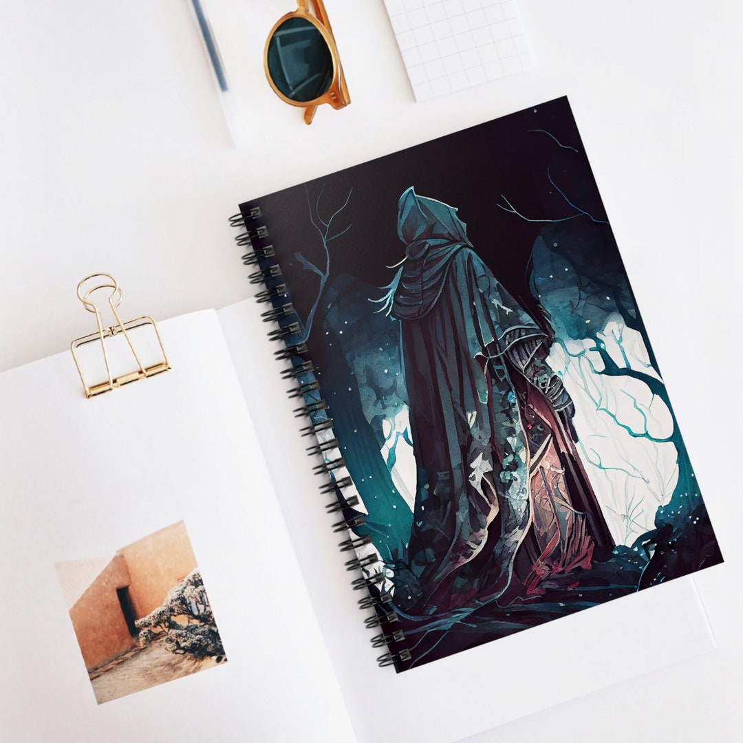 Enchanted Forest Traveler Spiral Notebook Dark Fantasy Art Journal ...