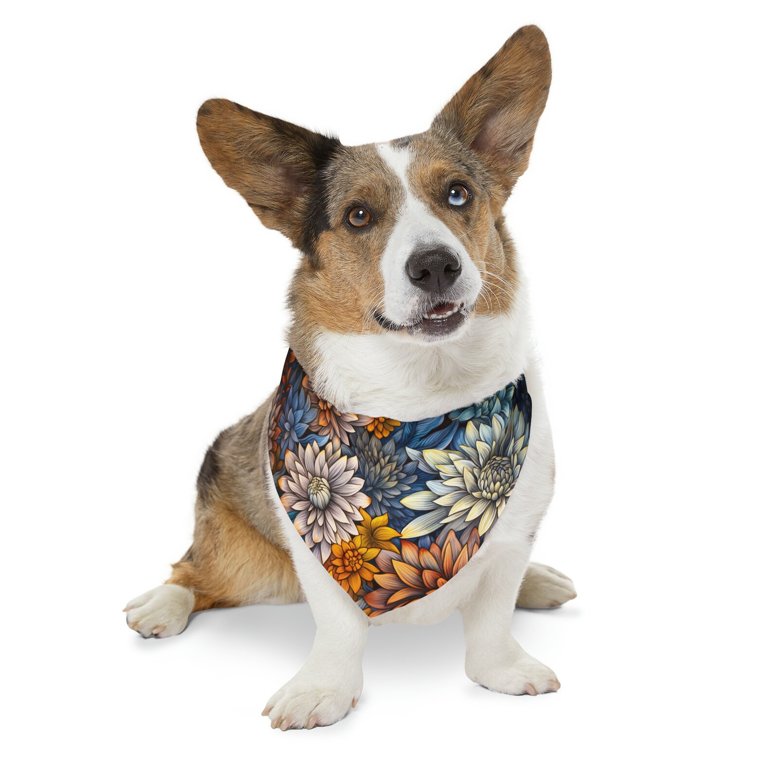 Aster Floral Dog Bandana Collar Gift Art Deco Vintage Asters Pet ...