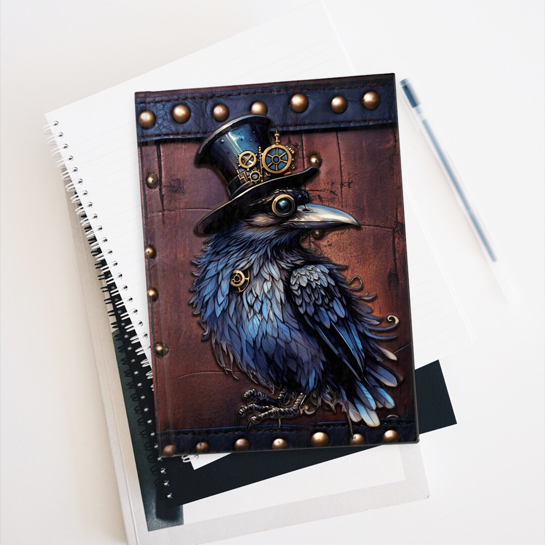 Steampunk Raven Sketchbook Journal Gift Vintage Victorian Raven Fantasy ...