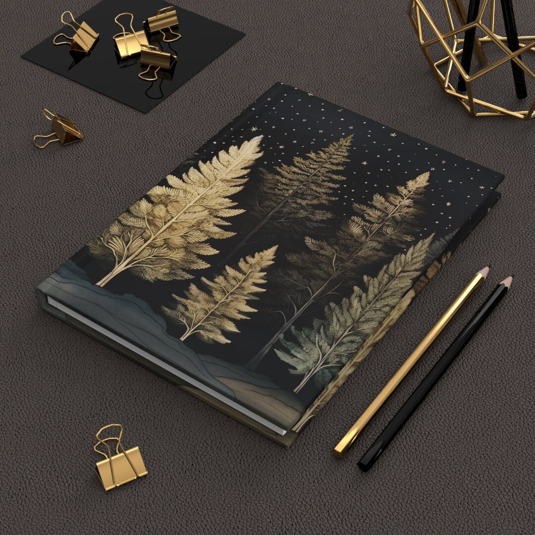 Winter Forest Journal Gift Whimsical Vintage Art Fall Trees Hard Cover ...