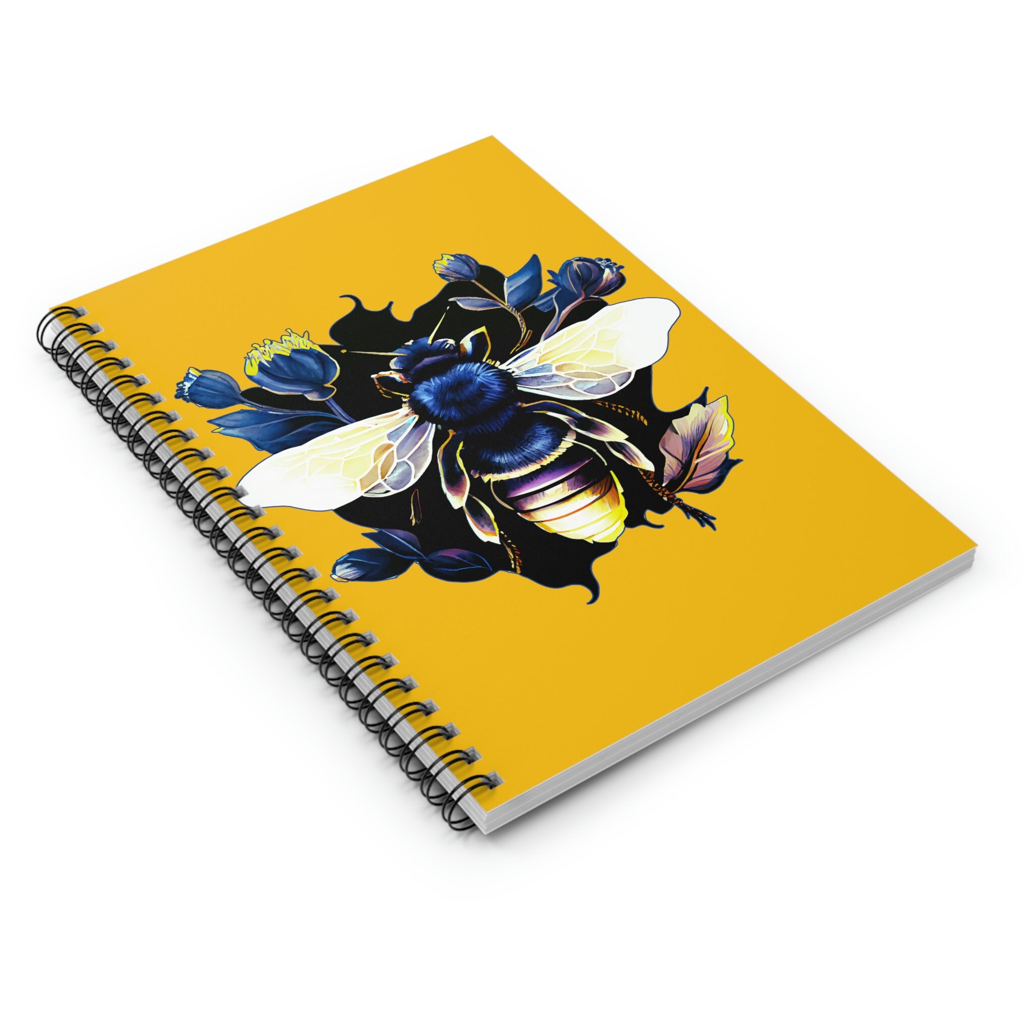 Honey Bee Art Deco Notebook Design Indigo and Gold Honebee - Etsy