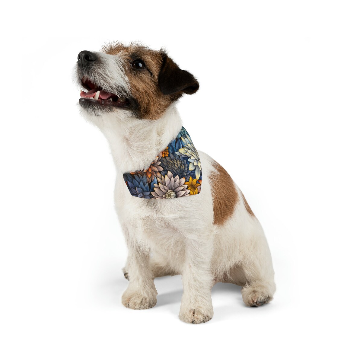 Aster Floral Dog Bandana Collar Gift Art Deco Vintage Asters Pet ...