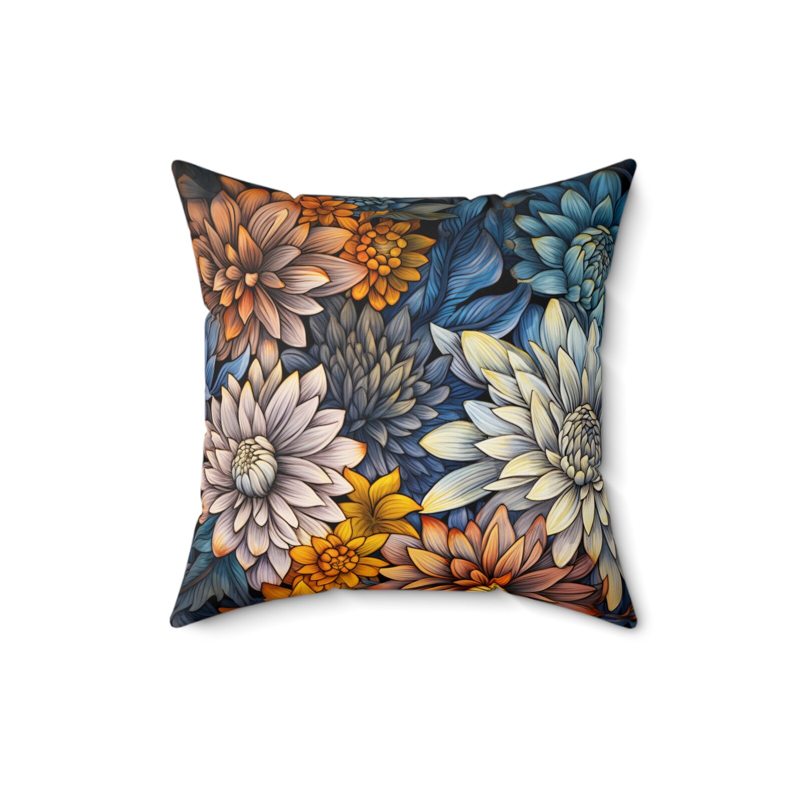 Aster Floral Pillow Gift Art Deco Vintage Asters September Birth Month ...