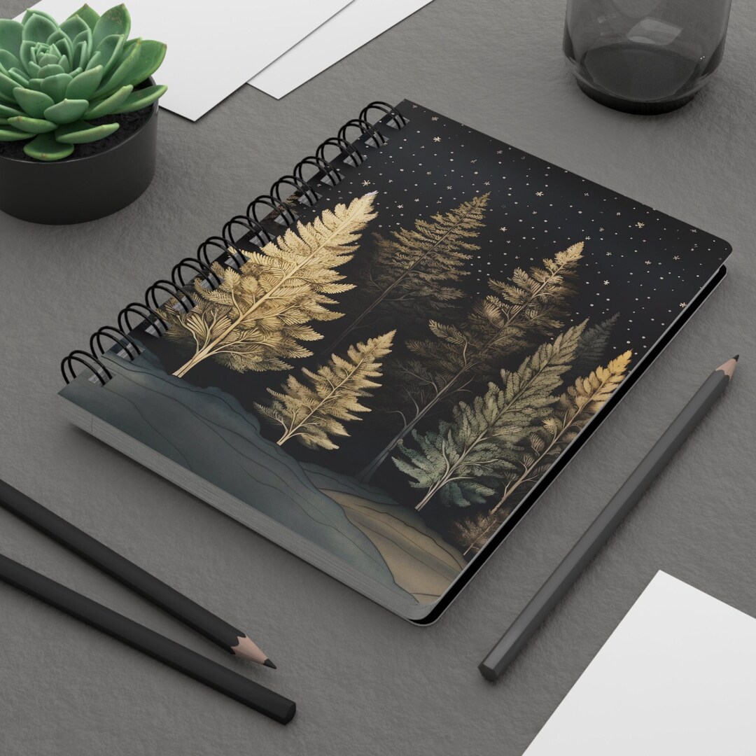 Winter Forest Soft Cover Journal Gift Whimsical Vintage Art Fall Tree ...