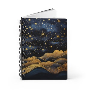Whimsical Art Deco Night Sky Soft Cover Journal Gift for Her Dream ...