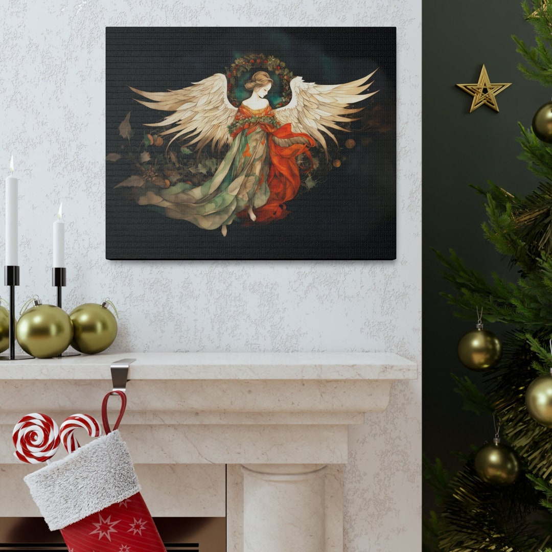 Angel Canvas Print Christmas Angel Canvas Gallery Wrap Angelic Wing ...