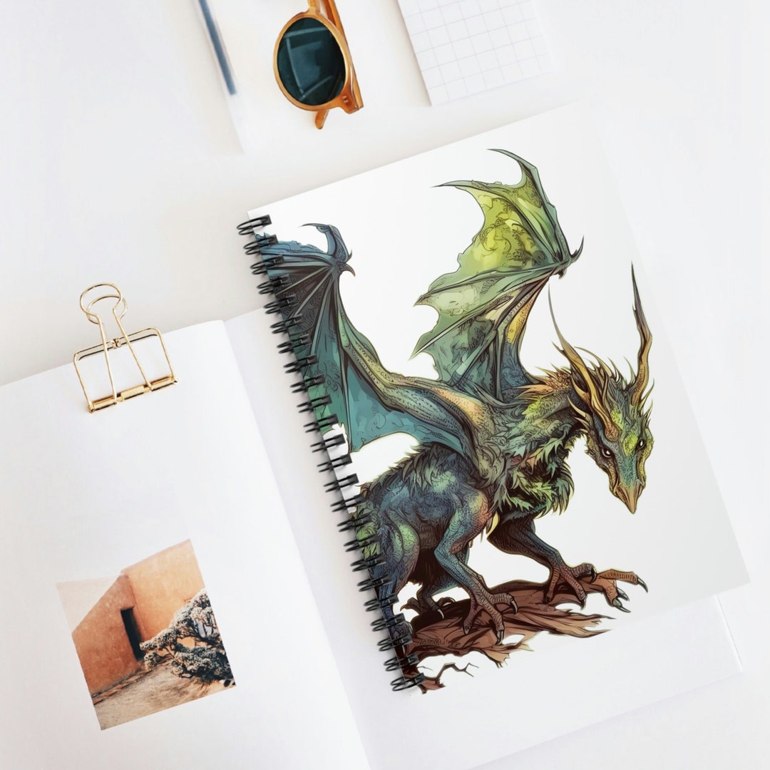 Dark Forest Dragon Spiral Notebook Gift for Dragon Lovers Soft Cover ...