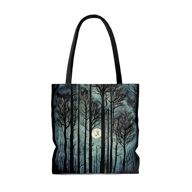 Dark Forest Tote Bag Fantasy Watercolor Night Forest Tote - Etsy