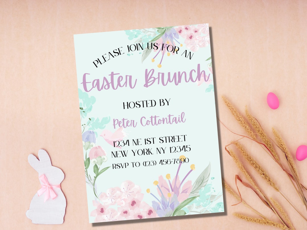Easter Brunch, Easter Invitation, Brunch Invitation, Printable ...