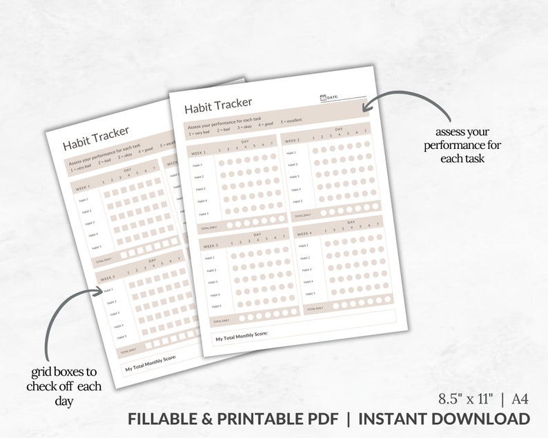 Weekly Habit Tracker, Planner Printable Weekly, Self Care Motivation ...