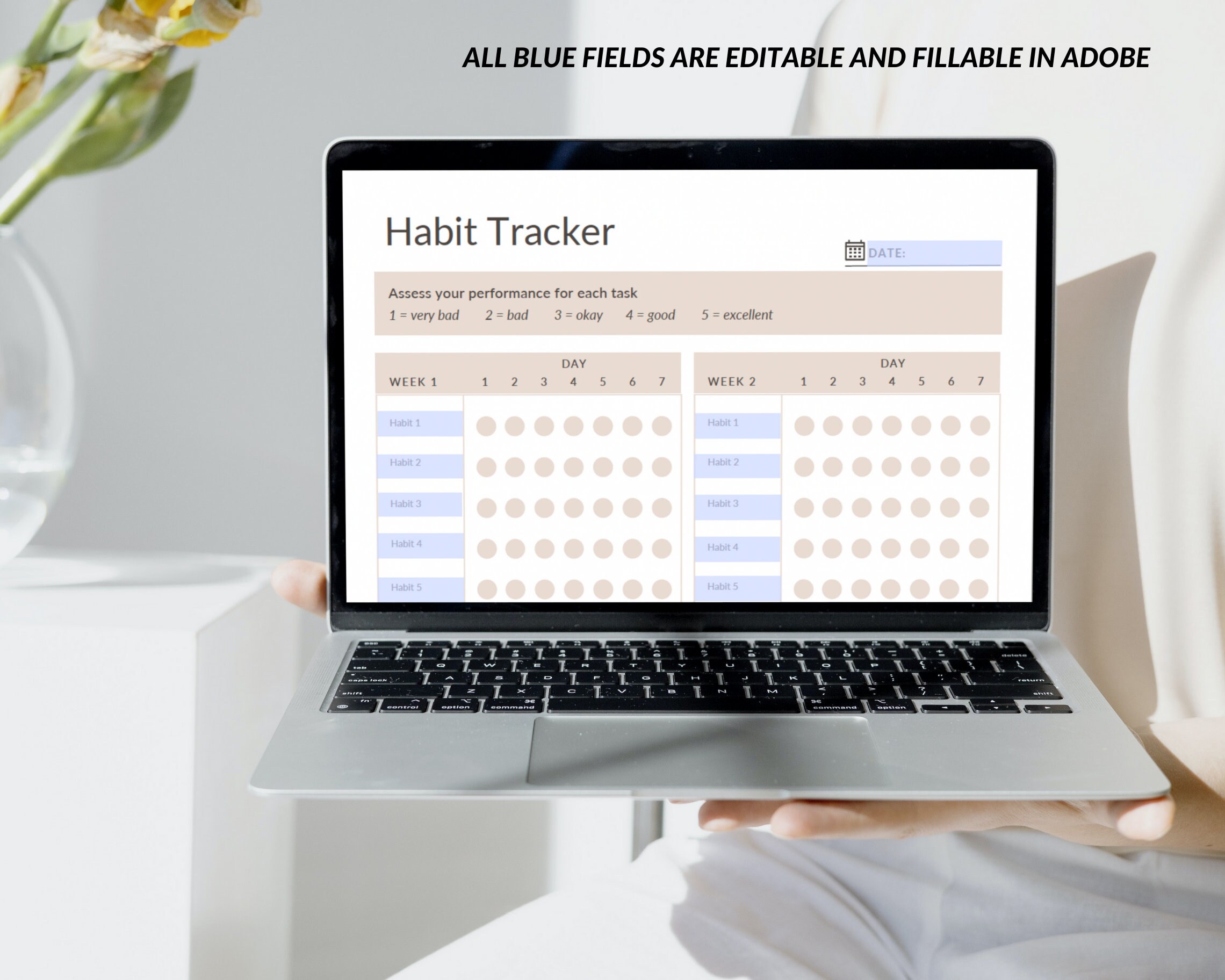 Weekly Habit Tracker, Planner Printable Weekly, Self Care Motivation ...