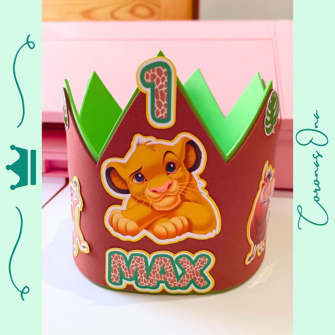 The Lion King Simba Birthday Crown, Personalized Crown for Kids, First ...
