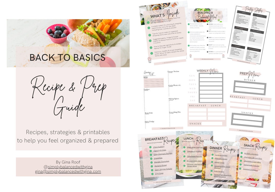 Back to Basics Recipe & Prep Guide - Etsy