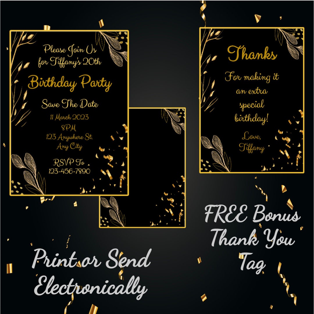 Editable Birthday Party Digital Invitation - Etsy