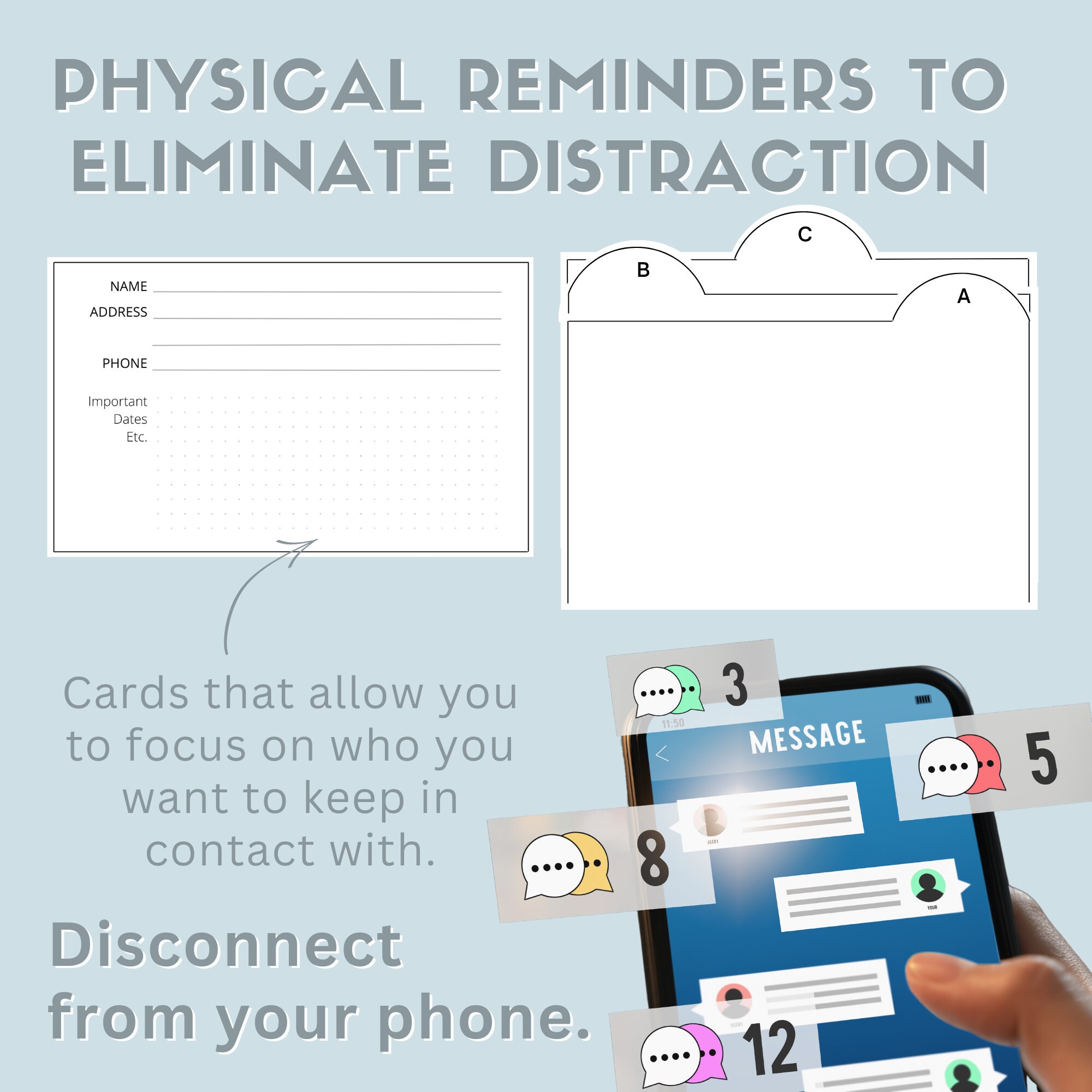 3x5 Rolodex Printable Index Card 3x5 Print & Cut Contact Management ...