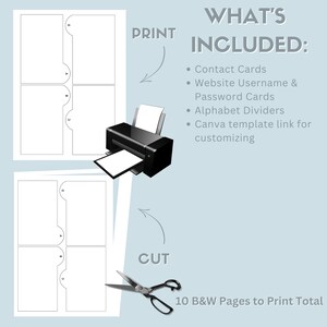 3x5 Rolodex Printable - Index Card 3x5 Print & Cut Contact Management ...