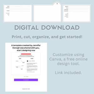 3x5 Rolodex Printable - Index Card 3x5 Print & Cut Contact Management ...