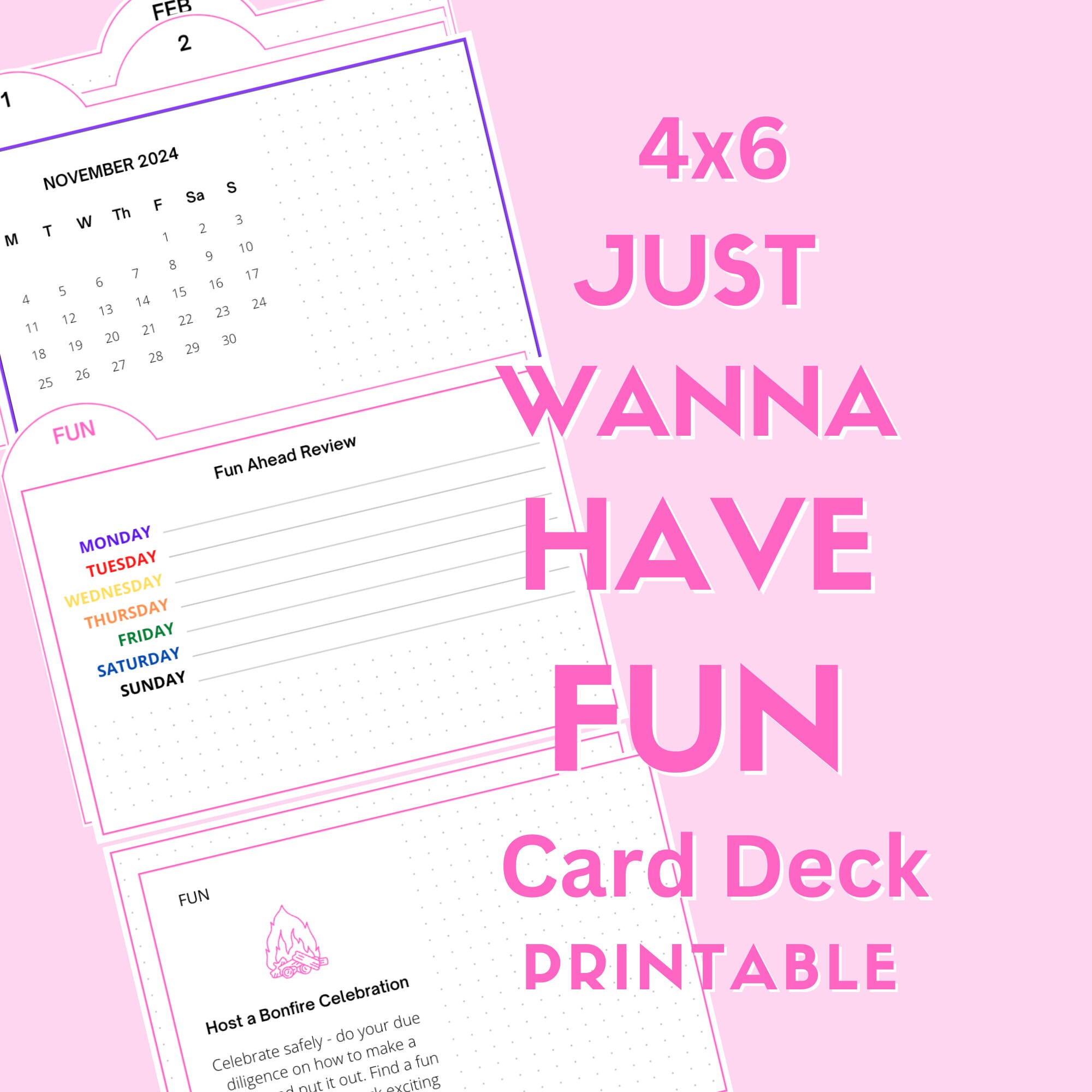 4x6 Just Wanna Have FUN Card Deck - Artist's Way Artist Date Ideas and ...