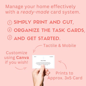 3x5 Just Get Started Card Deck, Index Card Planner, Home Management ...