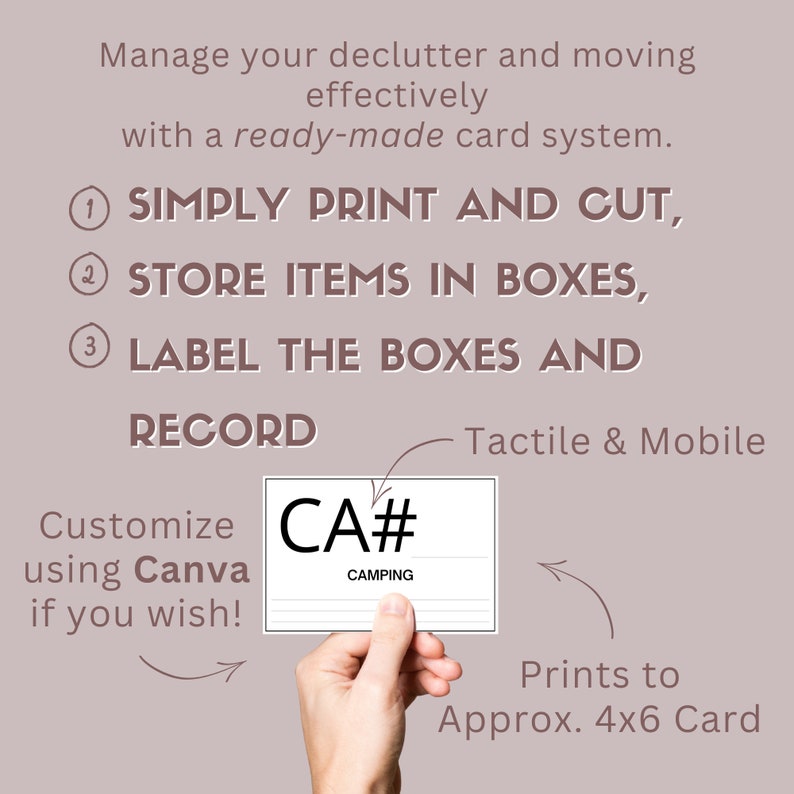4x6 Storage Cards and Labels, Storage Index Cards for Decluttering and ...
