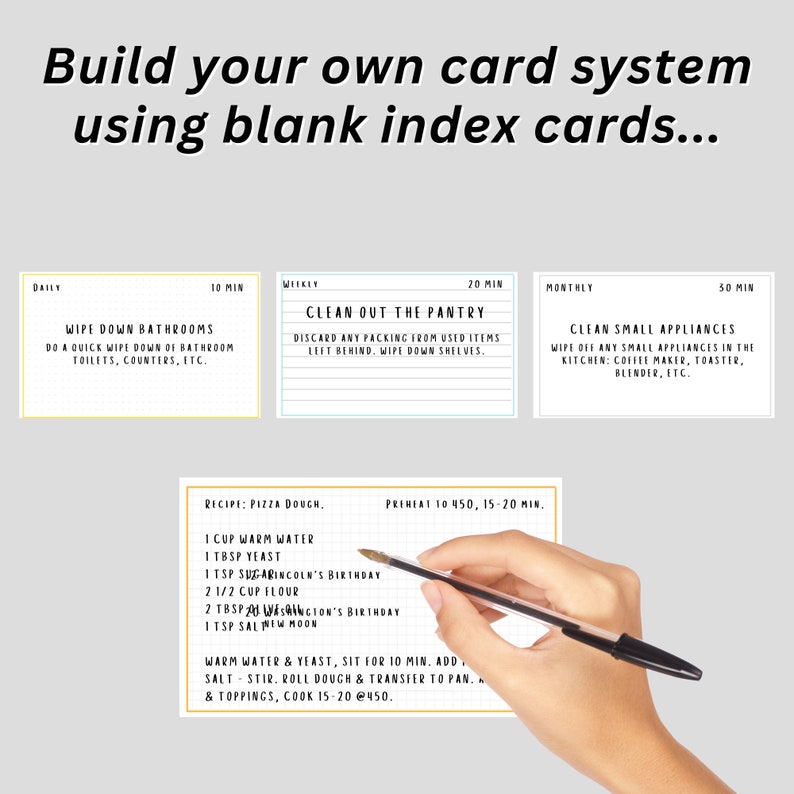 3x5 Blank Space Cards Index Cards 3x5 in Blank, Dot Grid, Lined, and ...
