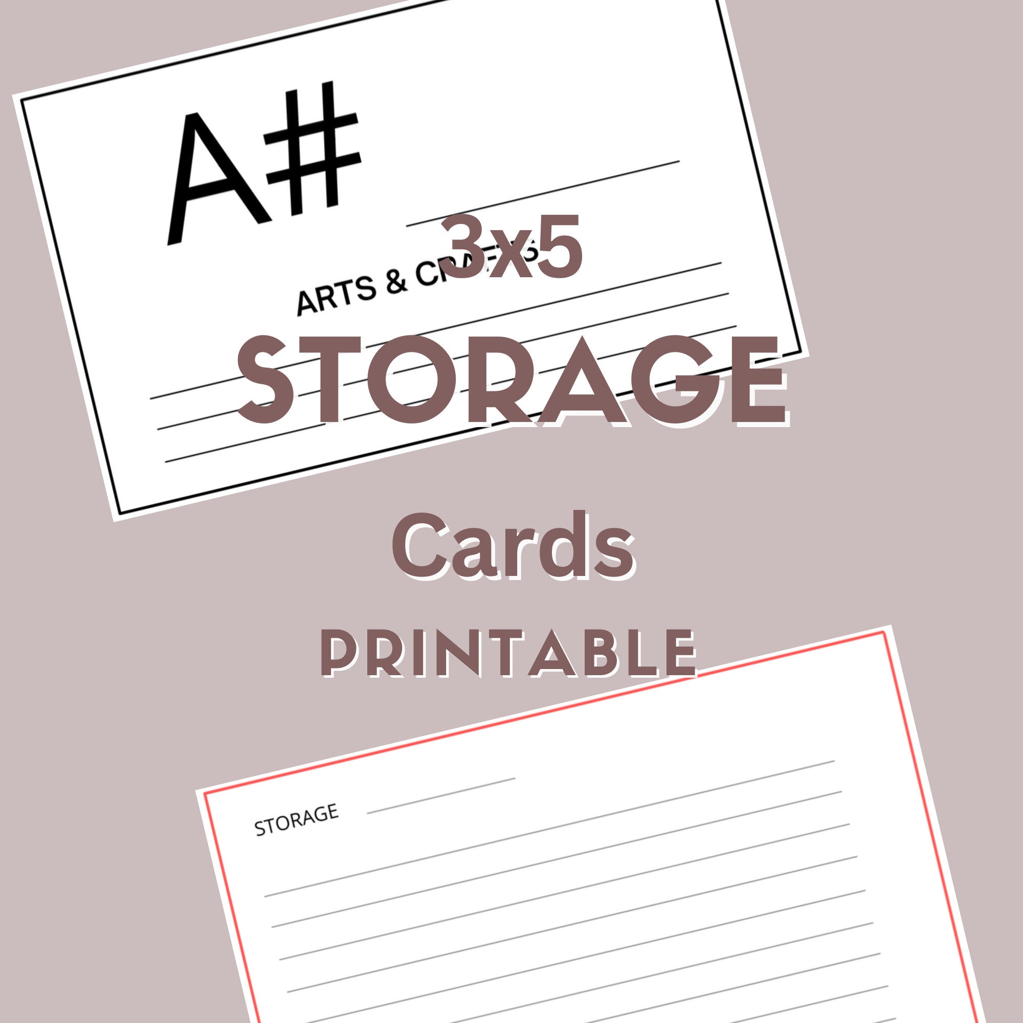3x5 Storage Cards and Labels, Storage Index Cards for Decluttering and ...