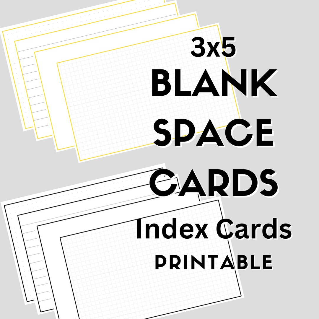 3x5 Blank Space Cards - Index Cards 3x5 in Blank, Dot Grid, Lined, and ...
