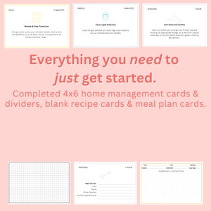 4x6 Just Get Started Card Deck, Index Card Planner, Home Management ...