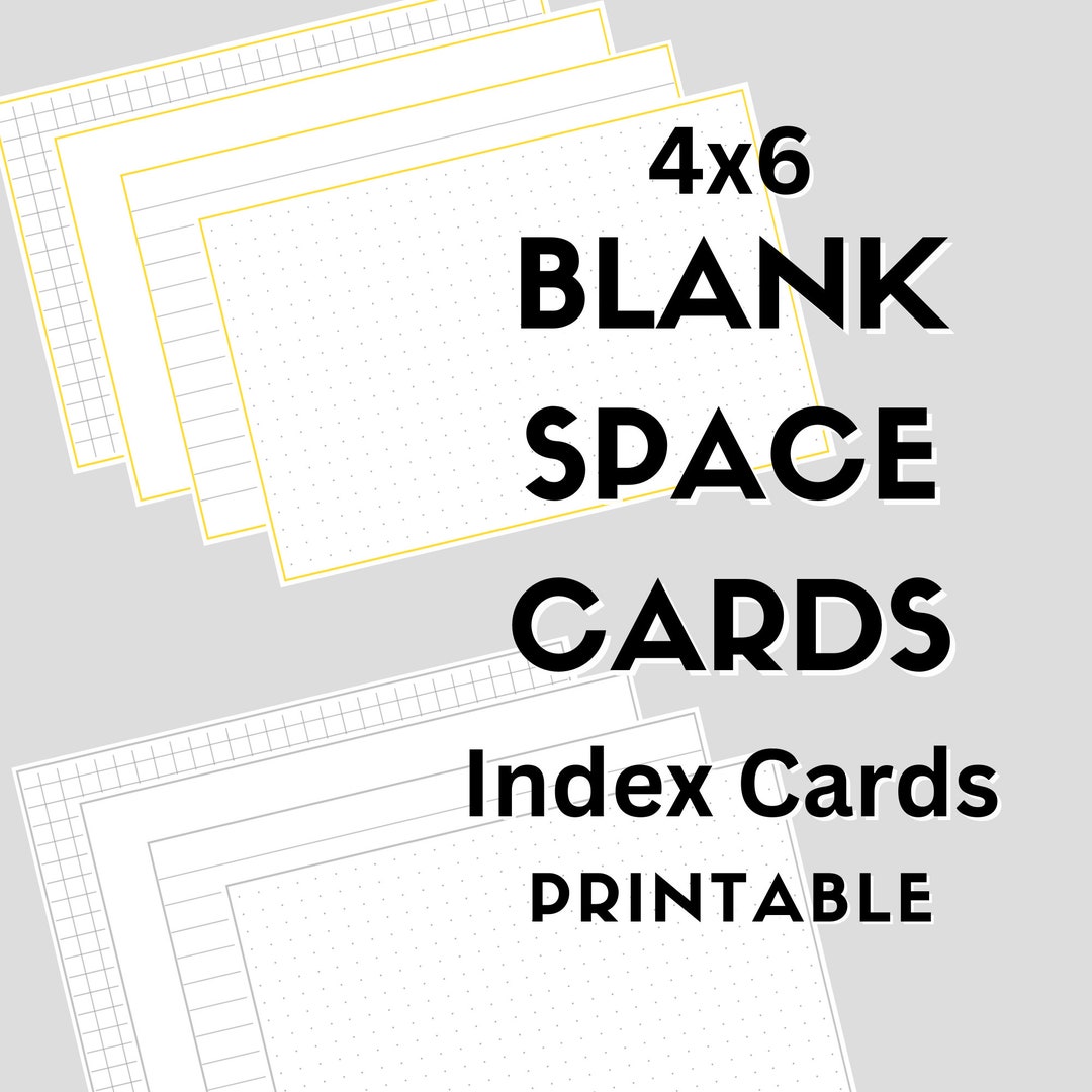 4x6 Blank Space Cards - Index Cards in Blank, Dot Grid, Lined, and ...