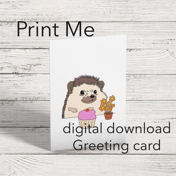 Hedgehog Cards - Etsy