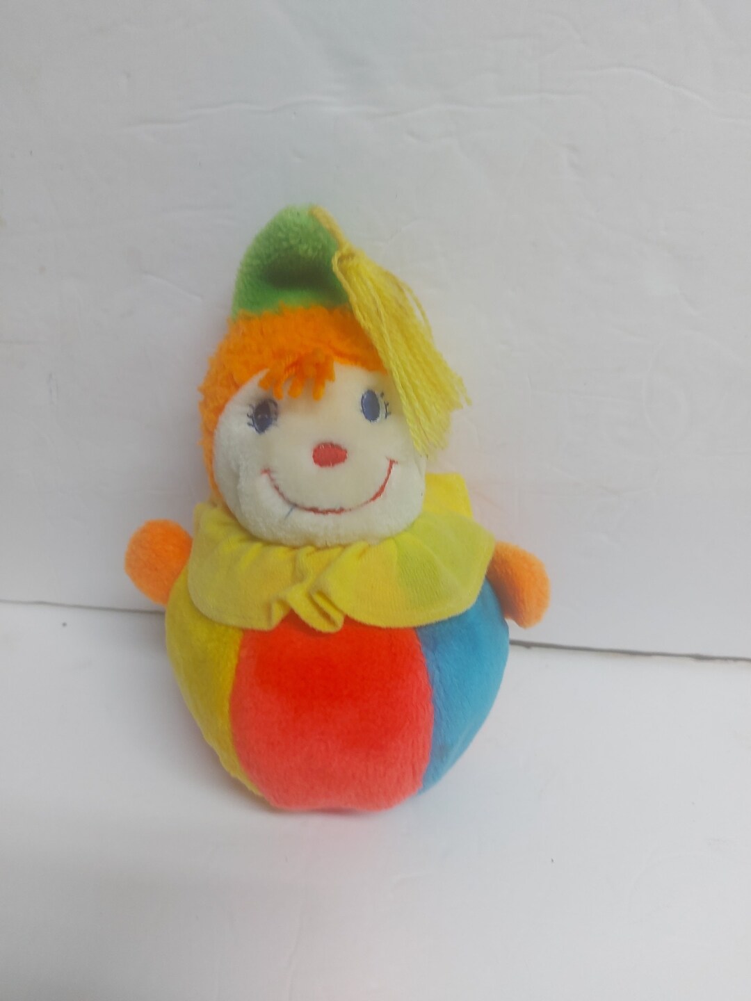 GUND Vintage 1982 Colorful Clown 9in Roly Poly Plush Toy Chiming ...