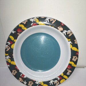 Vintage Mickey Children's Plastic Plate 9" Bowl 8" and Figure 3" - Etsy