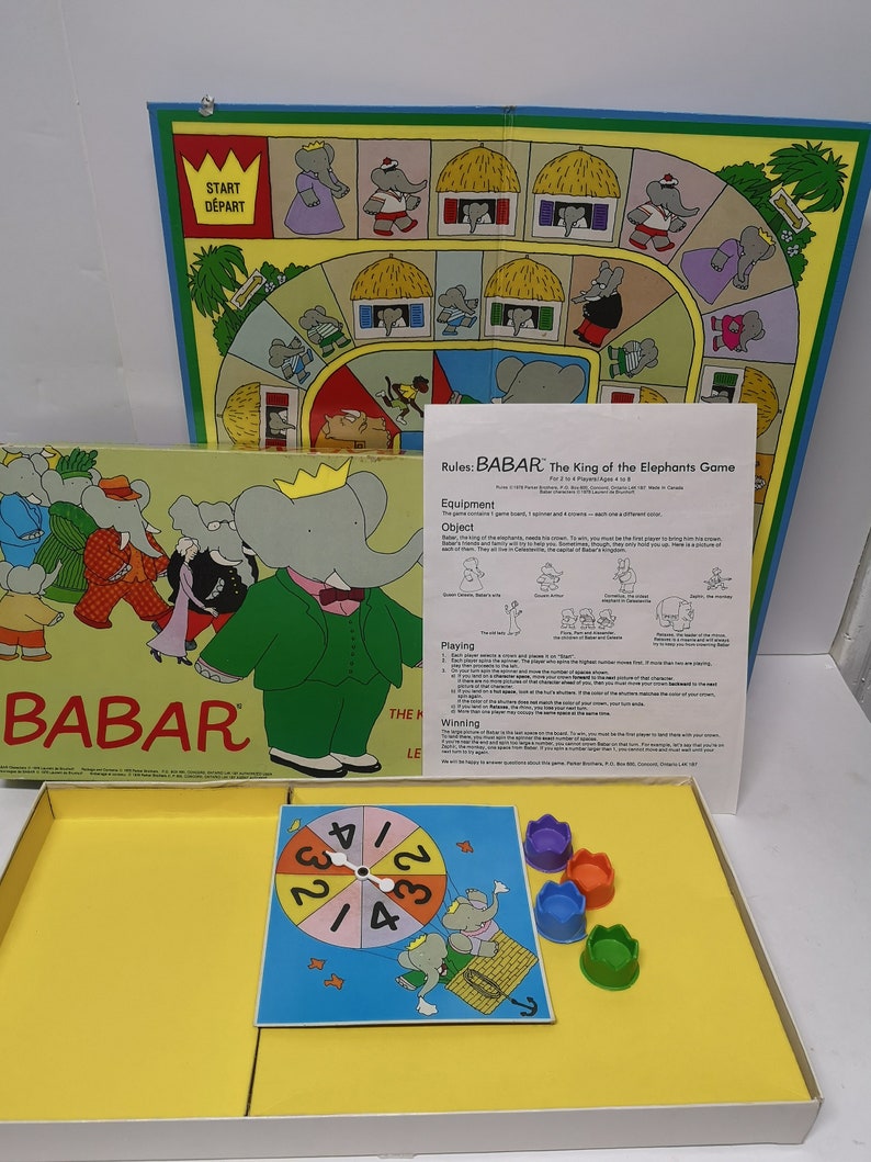 Vintage 1978 Parker Brother Babar Game Complete - Etsy