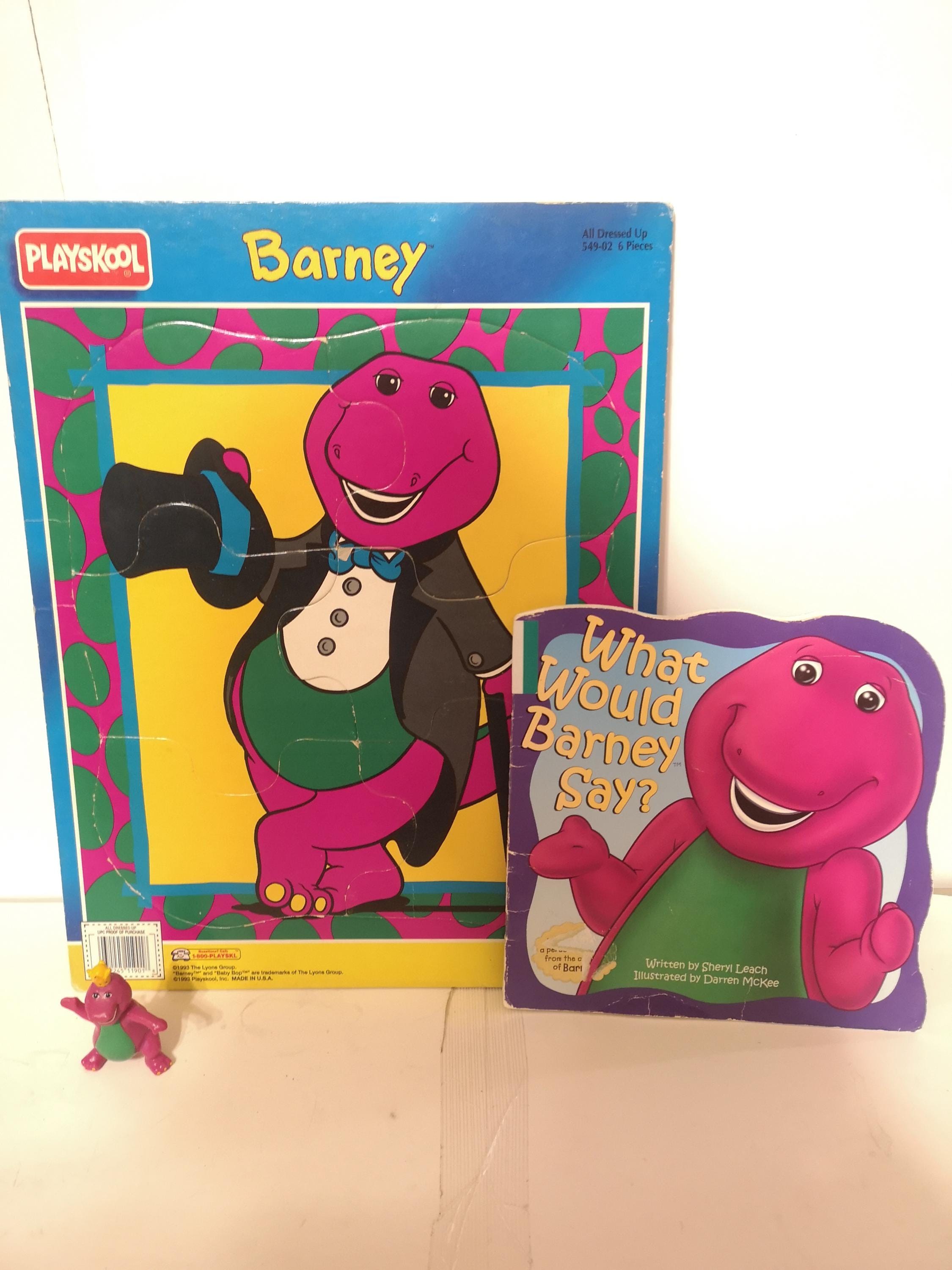 Vintage Barney Puzzle,book and Figure - Etsy