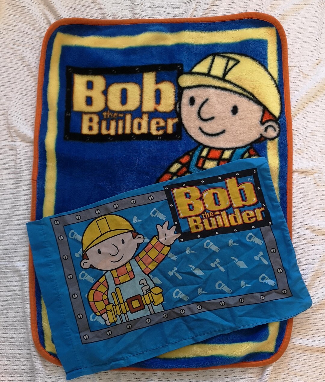 Vintage Bob the Builder Fleece Baby Blanket 42" X 31" and Reversible ...