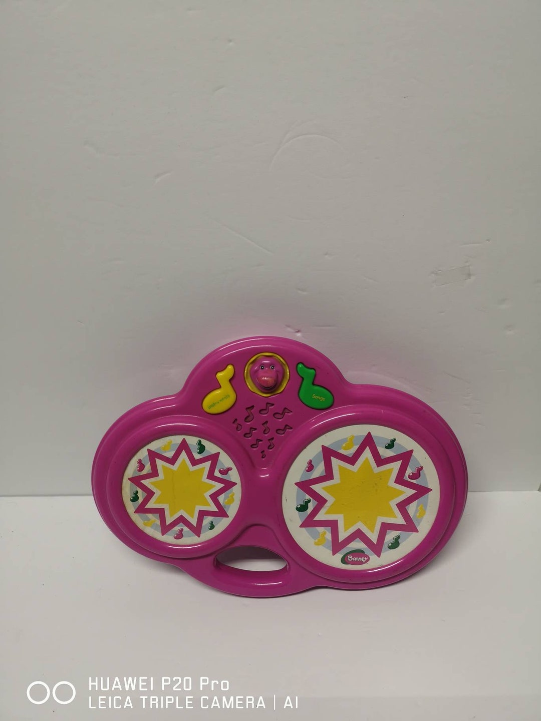 Vintage Barney Musical Bongo Toy Works - Etsy