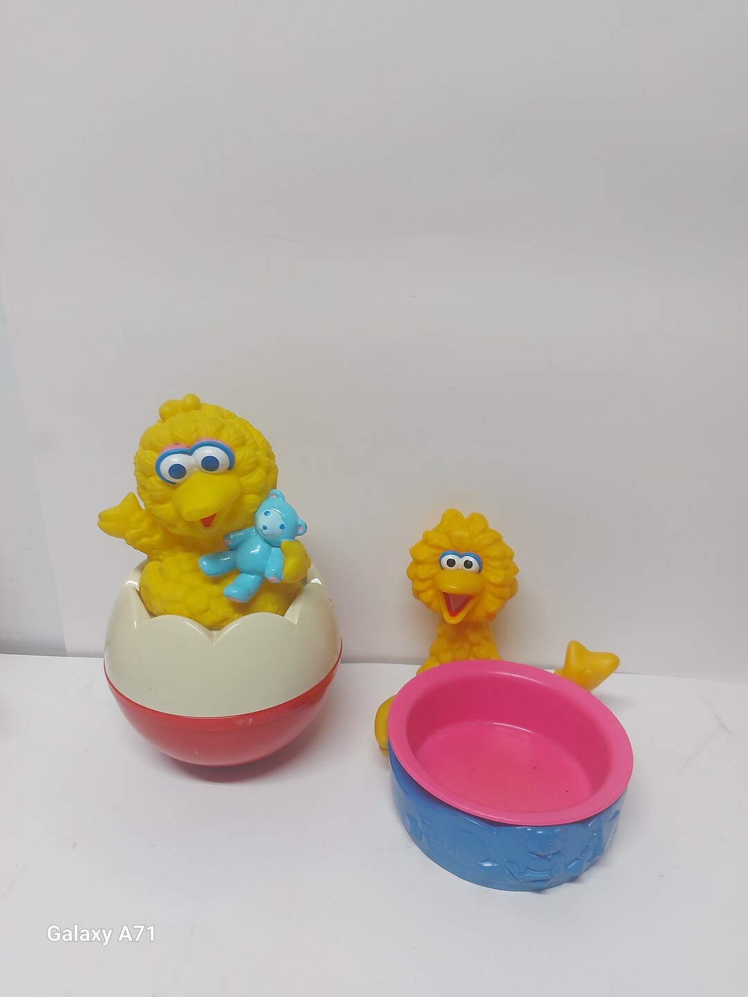 Vintage Big Bird Roly Poly Musical Chime Ball and Big Bird Bowl Jim ...
