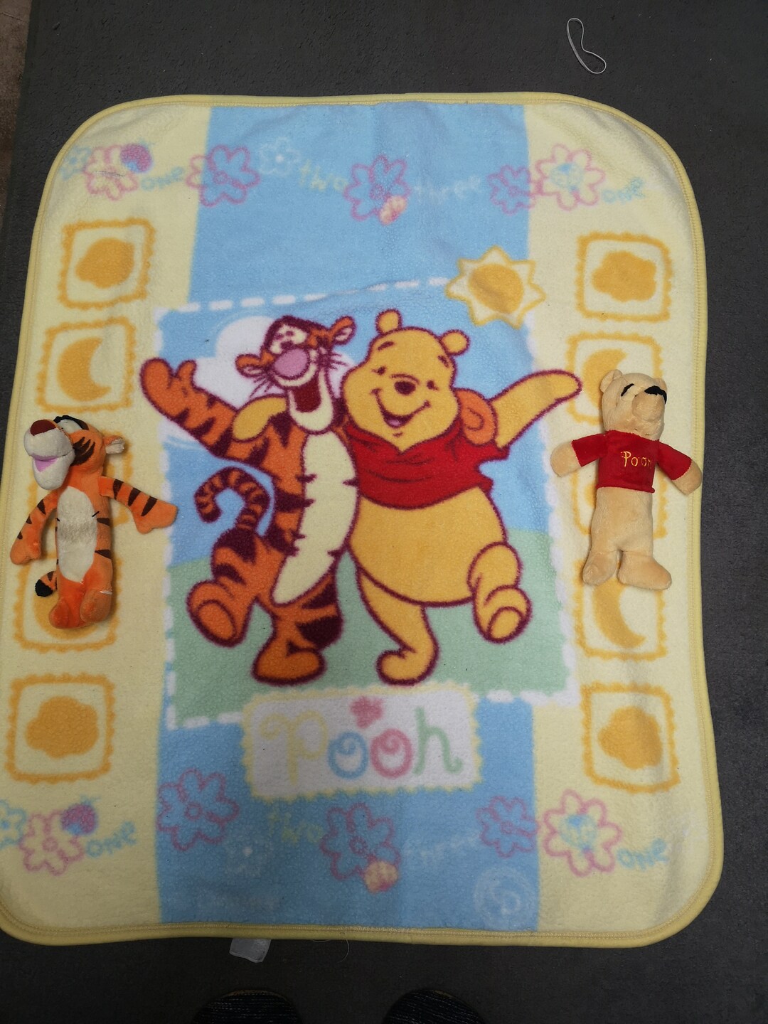 Vintage Winnie the Pooh and Tigger to Baby Blanket With Plushes 38"x 32 ...